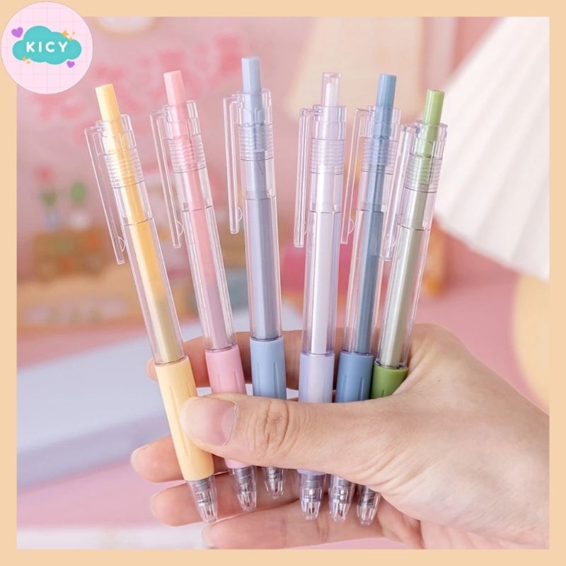 Jual Pulpen Gel Estetik Pastel Pulpen Tinta Hitam Cair Pena Aesthetic ...