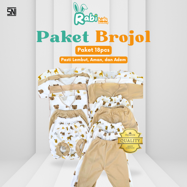 Jual Paket Brojol 18 Pcs Series Cokelat Beruang Newborn (3 set kutung ...