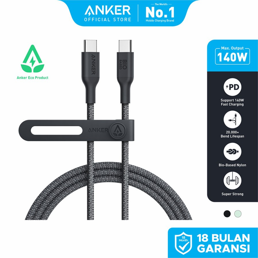 Jual Anker 544 PowerLine USB-C To USB-C Bio-Based Cable 6ft/1.8m ...