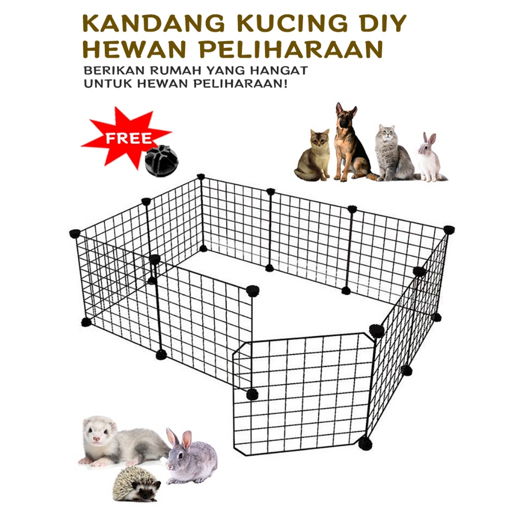 Jual Kandang Kucing Diy Hitam Kandang Hewan Peliharaan Pagar Kucing ...