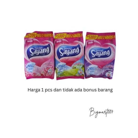 Jual DETERJEN / DETERGEN / SABUN /PEMBERSIH BAJU SAYANG BUBUK LAVENDER ...