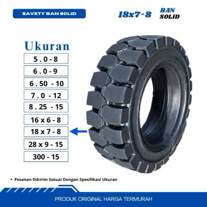 Jual Ban Solid/ Ban Mati Forklift 18x7-8 18*7-8 18-7-8 Harga murah barang baru | Shopee Indonesia