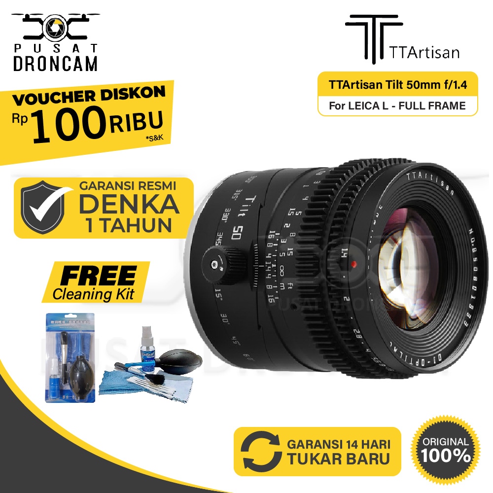 Jual TTArtisan 50mm f1.4 Tilt Leica L Mount Fix Lensa Full Frame Resmi ...