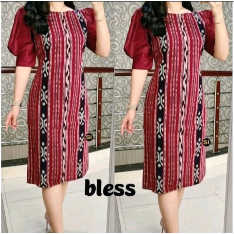 Jual dres tenun troso jepara,baju kantor | Shopee Indonesia
