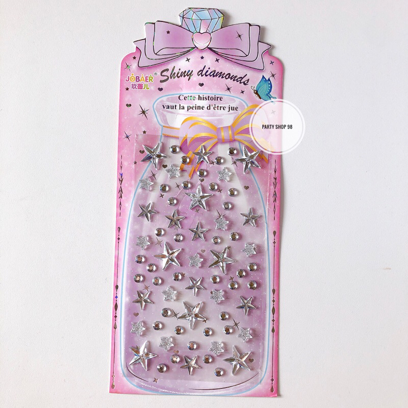 Jual STICKER JEWEL 3D DIAMOND / STICKER MANIK BENTUK LOVE-BINTANG-BULAT ...