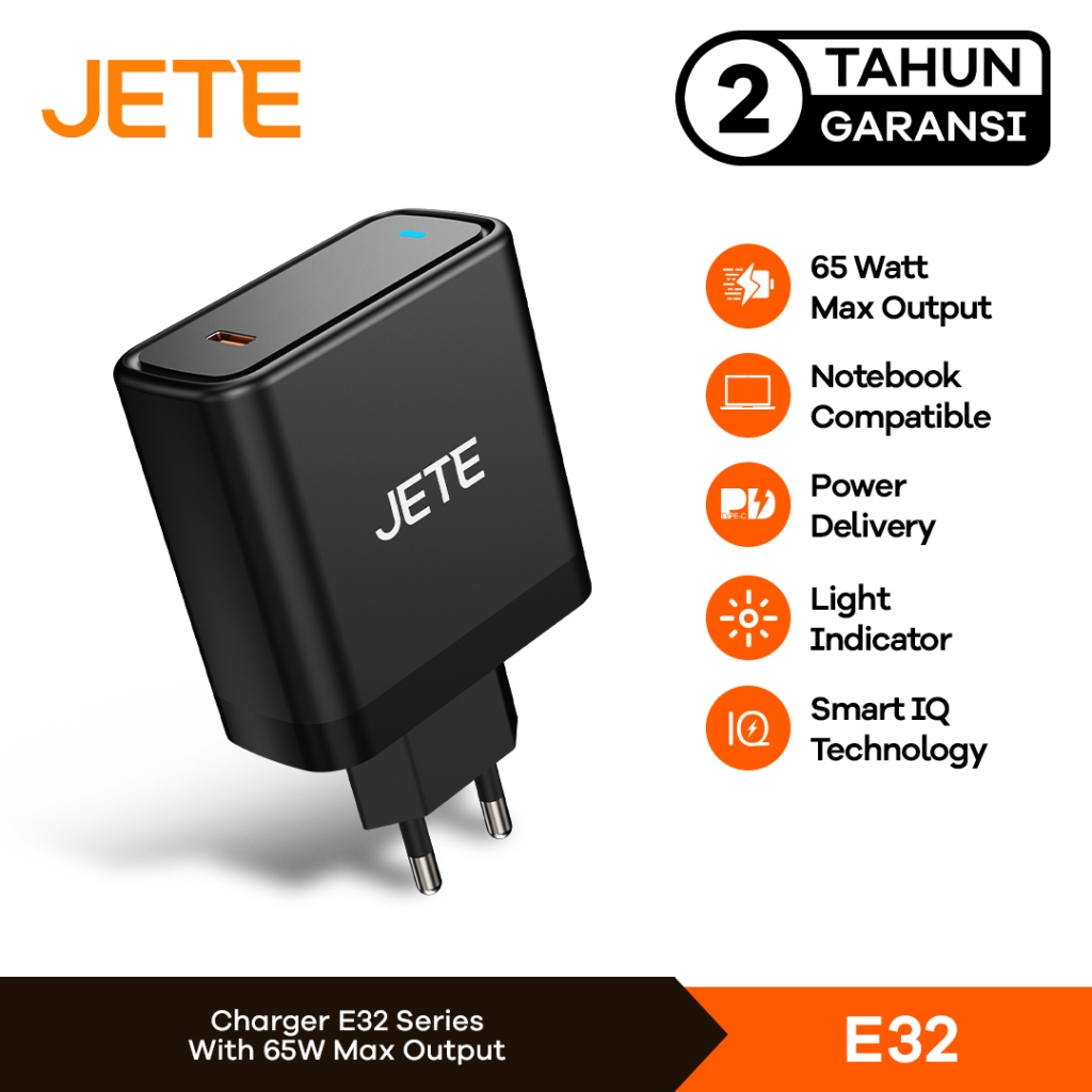 Jual Charger Hp Fast Charger Type C 65W JETE E32 - Garansi 2 Tahun ...