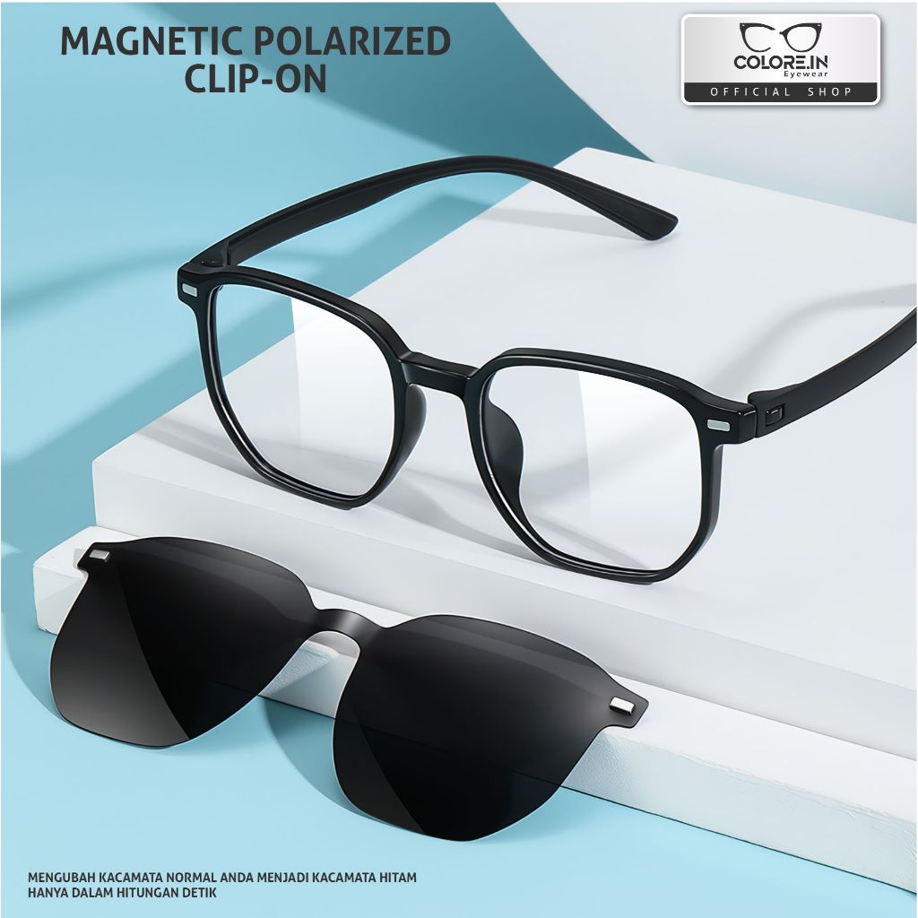 Jual Colore.in Kacamata Clip On 2in1 Metal Lensa Polarized Night Vision ...