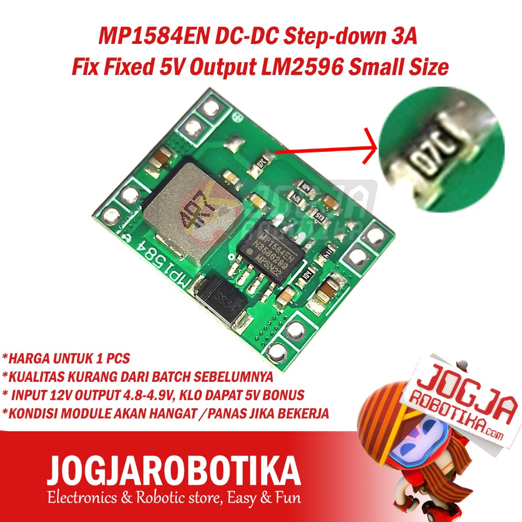 Jual MP1584EN DC-DC Step-down 3A Fix Fixed 5V Output LM2596 Small Size | Shopee Indonesia