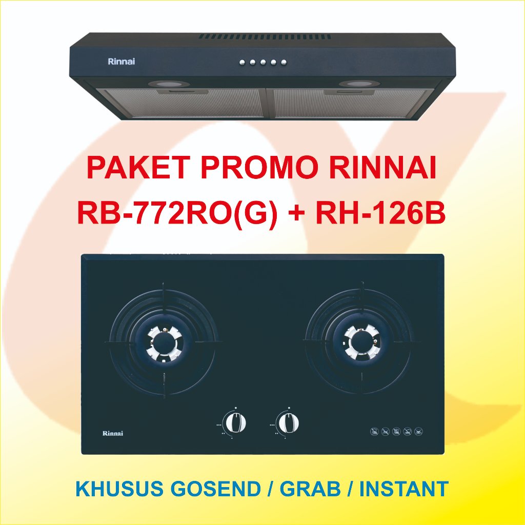 Jual Rinnai RB-772RO(G) & RH-126B (OJOL) Paket Kompor RB772ROG (75 cm) dan Cooker Hood RH126B ...