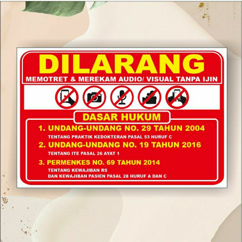 Jual stiker dilarang mengambil video atau foto. waterproof | Shopee ...