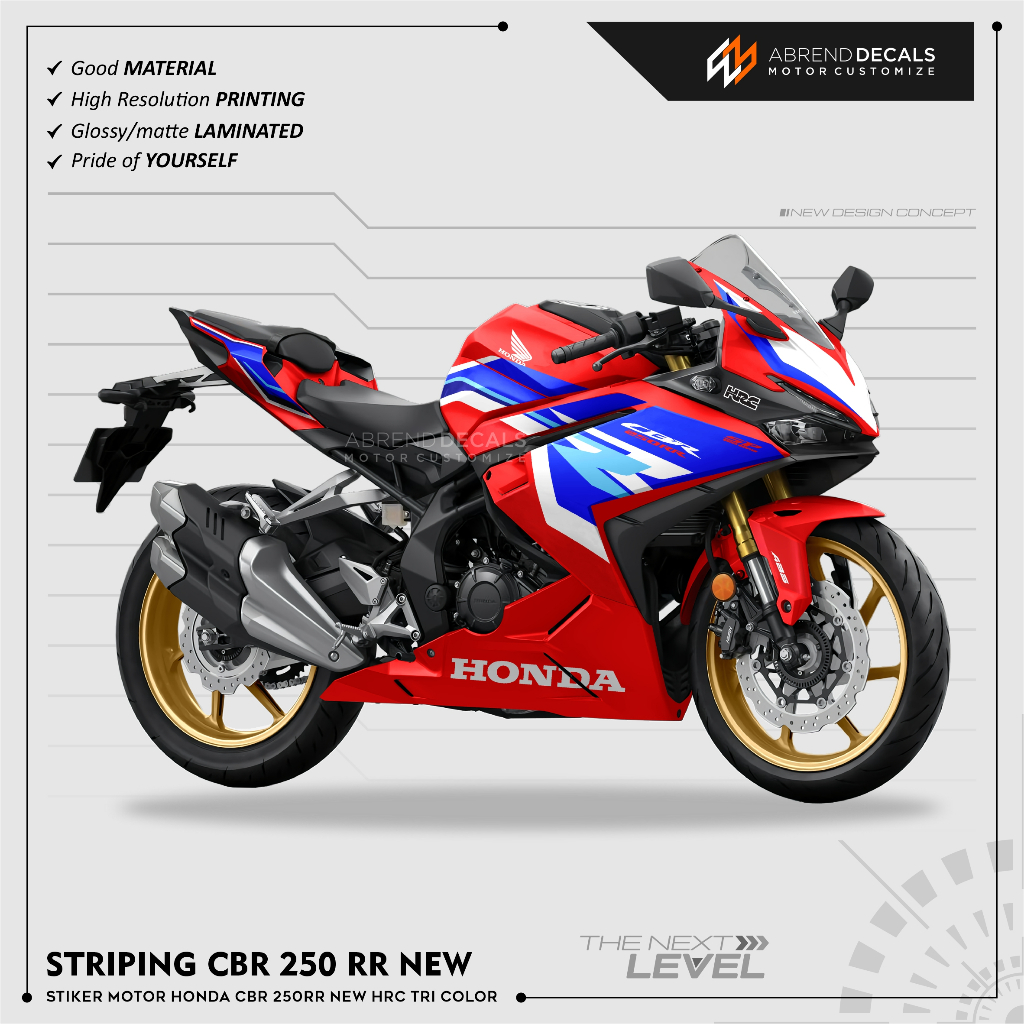 Jual STRIPING CBR 250 RR NEW 2023 LIVERY HRC TRI COLOR ORI PRINTING / STIKER MOTOR HONDA CBR ...