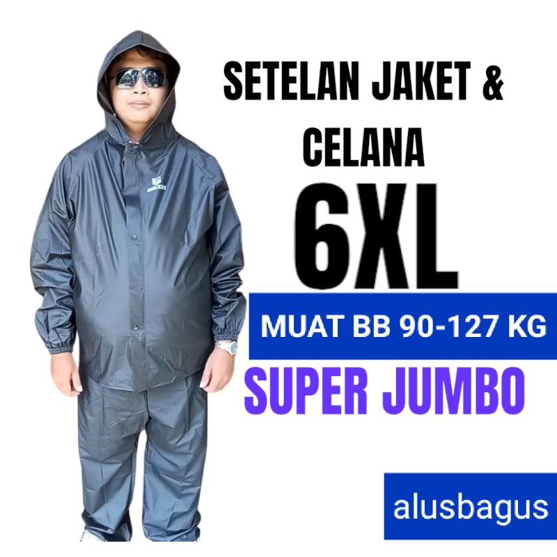 Jual MANTEL JAS HUJAN JUMBO SETELAN MUAT BB 100-150 KG PRIA WANITA 4XL-6XL | Shopee Indonesia