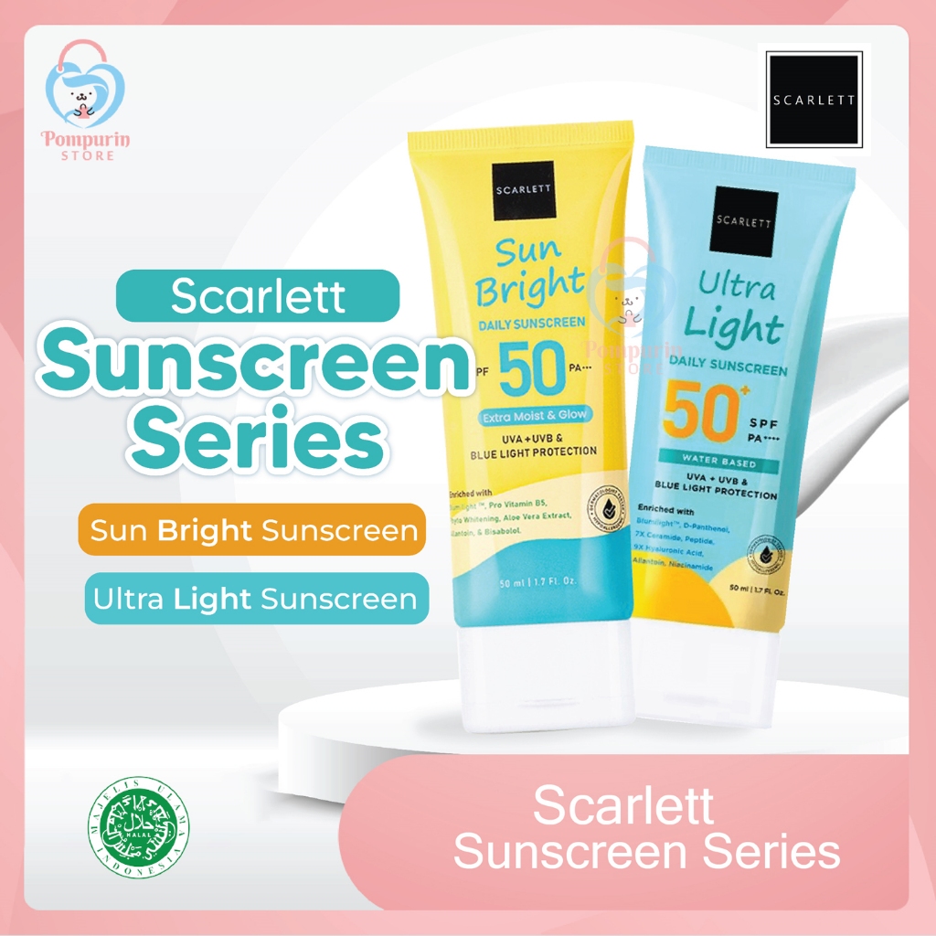 Jual SCARLETT Sunscreen Series - Whitening Sunscreen Sun Bright Daily SPF 50 PA+++ 50ml / Ultra ...