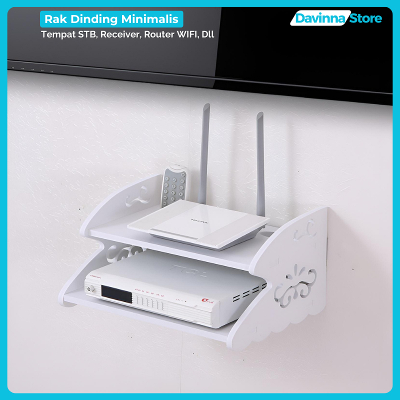 Jual Rak Dinding Tempat Router WIFI Modem STB Minimalis Rak Gantung ...