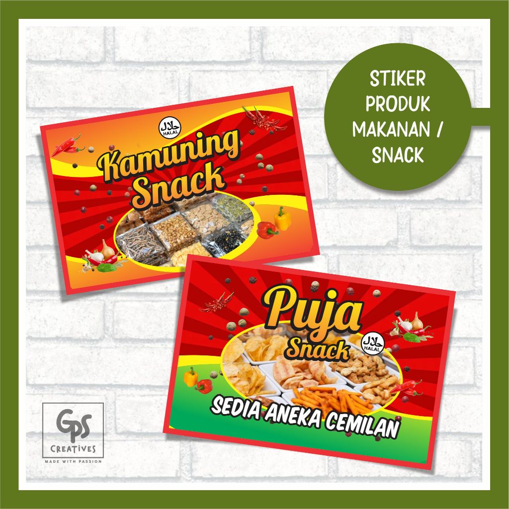 Jual Stiker Custom Produk Makanan Snack | Shopee Indonesia