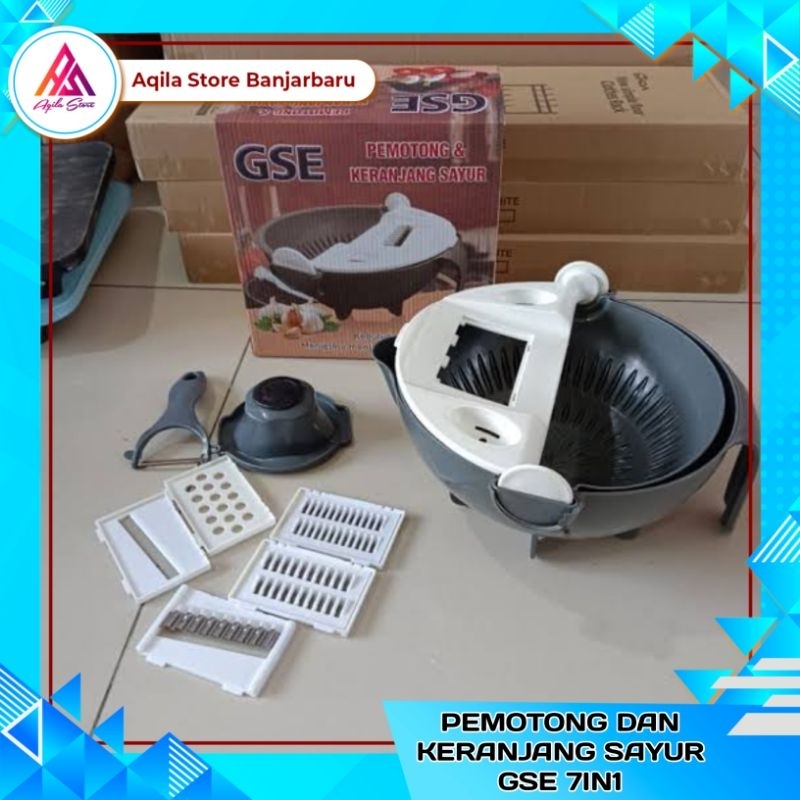 Jual Pemotong Dan Keranjang Sayur GSE 7in1 /Pemotor Sayur Baskom Parutan / Alat Pemotong Sayur ...