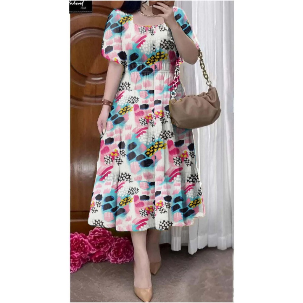 Jual Baju dres wanita Dres smock rayon model fuji motif terbaru ...