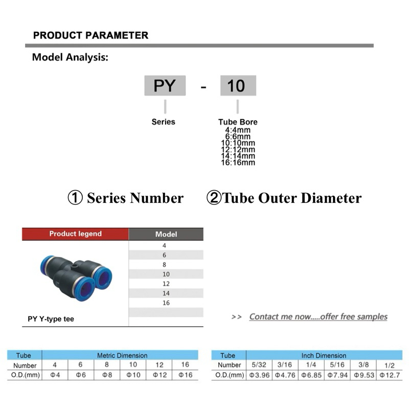 Jual PY-6 PY6 Konektor Fitting Y Type Tee Pneumatic Slip Lock Selang 6 ...
