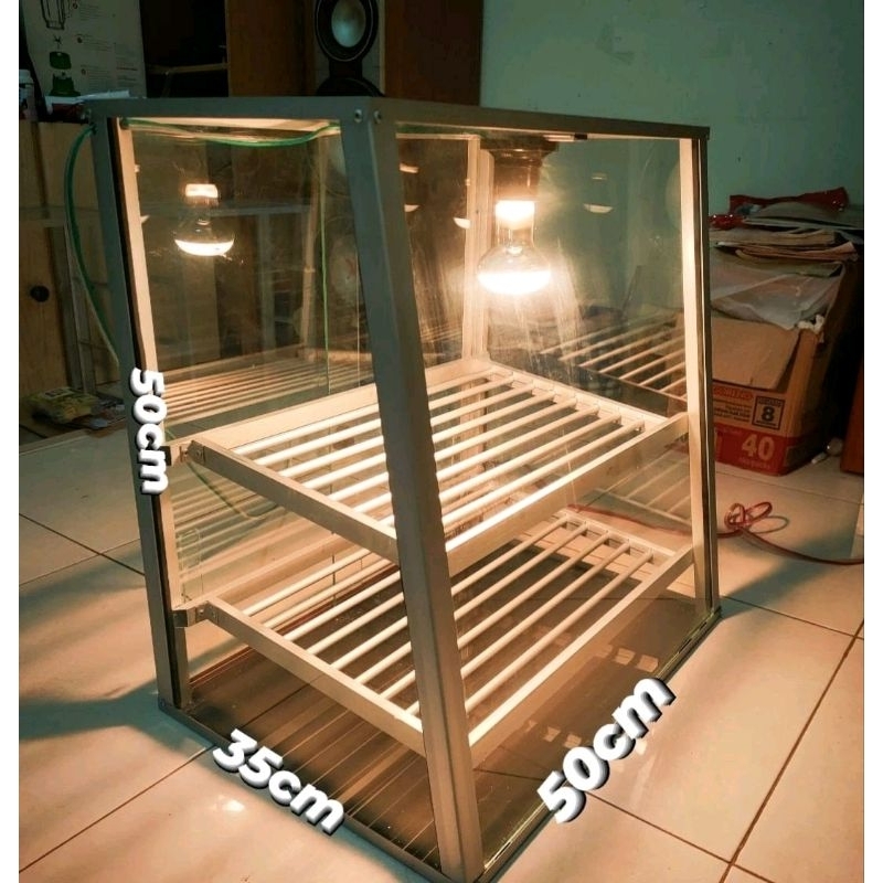 Jual ETALASE DISPLAY MAKANAN / FRIED CHICKEN MODEL MIRING | Shopee ...