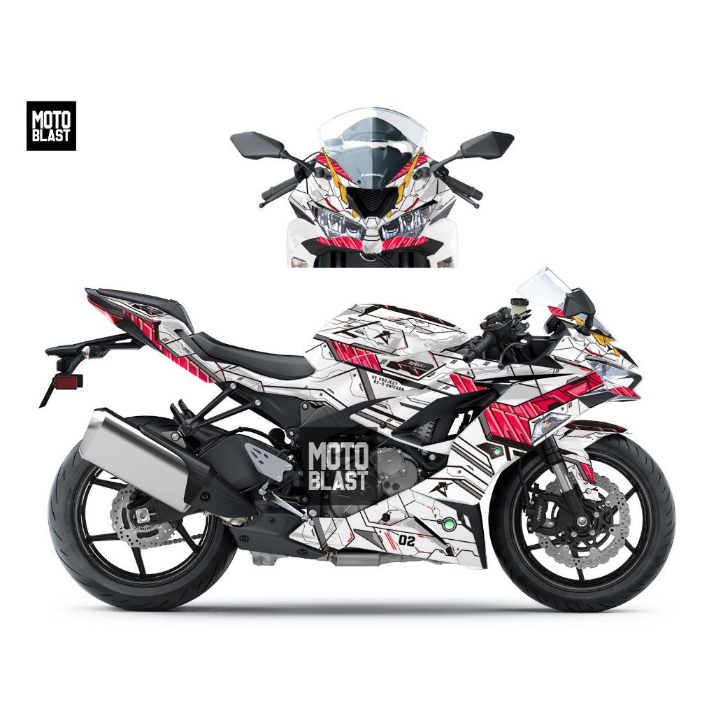 Jual Decal stiker Ninja ZX6R Gundam Unicorn Fullbody Motoblast | Shopee ...