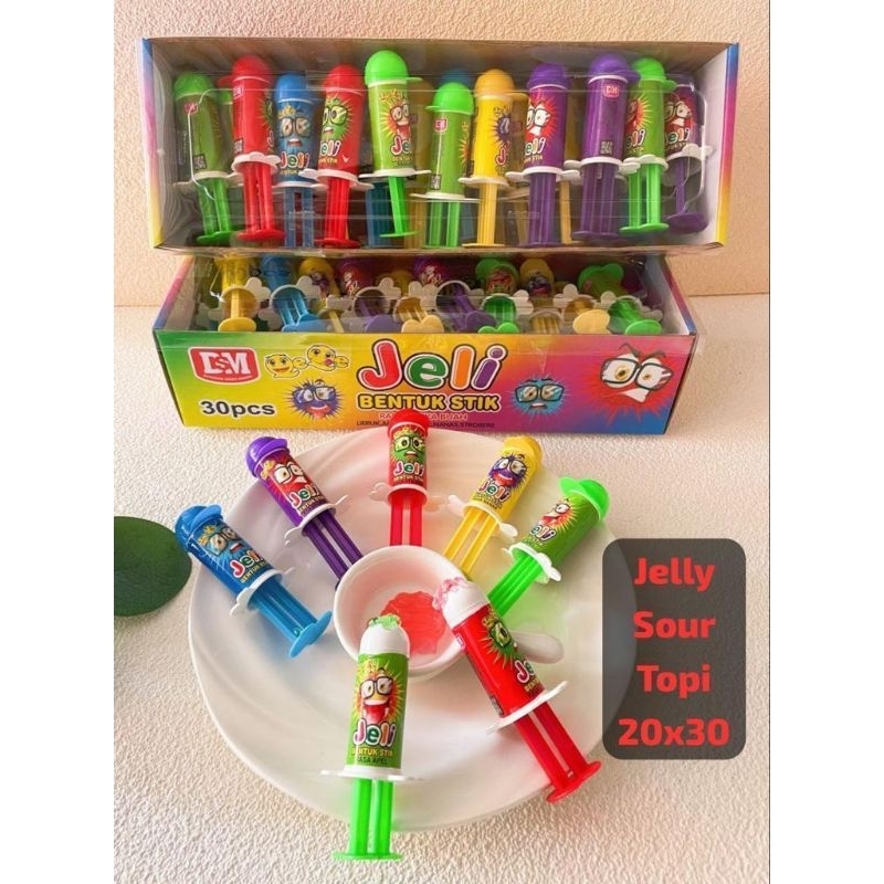 Jual Permen Cemilan Snack Suntik Suntikan Jelly Sour Topi Buah Mainan ...