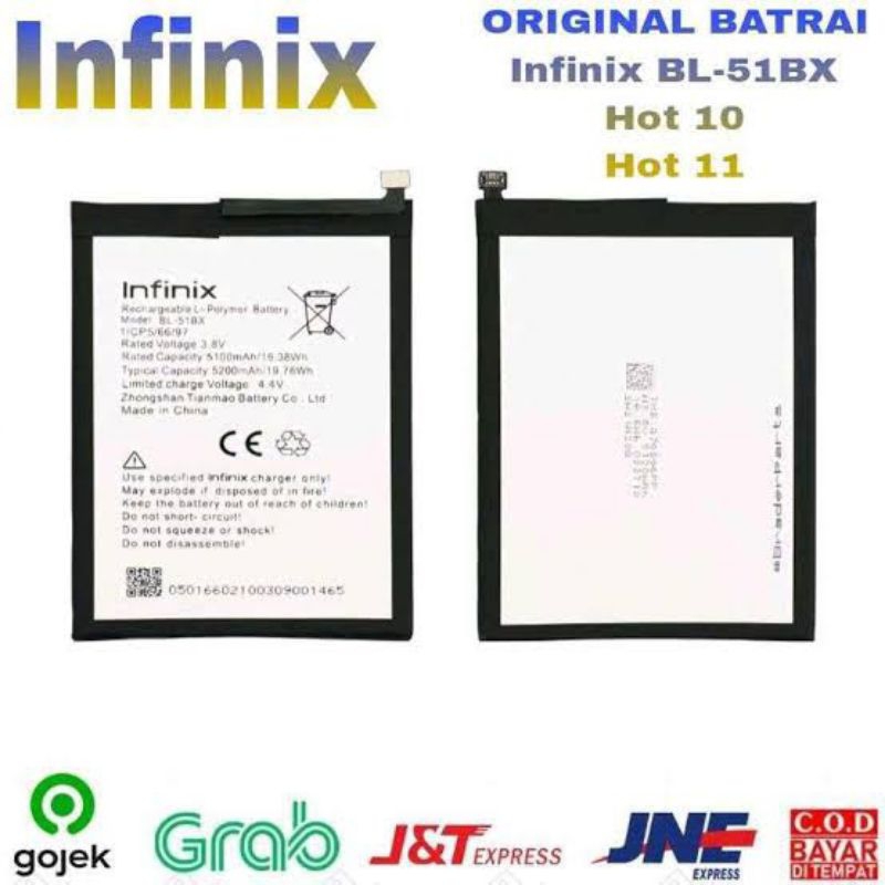 Jual baterai infinix hot 10 / note 8 / hot 11 / Bl-51bx / x683 / x692 ...
