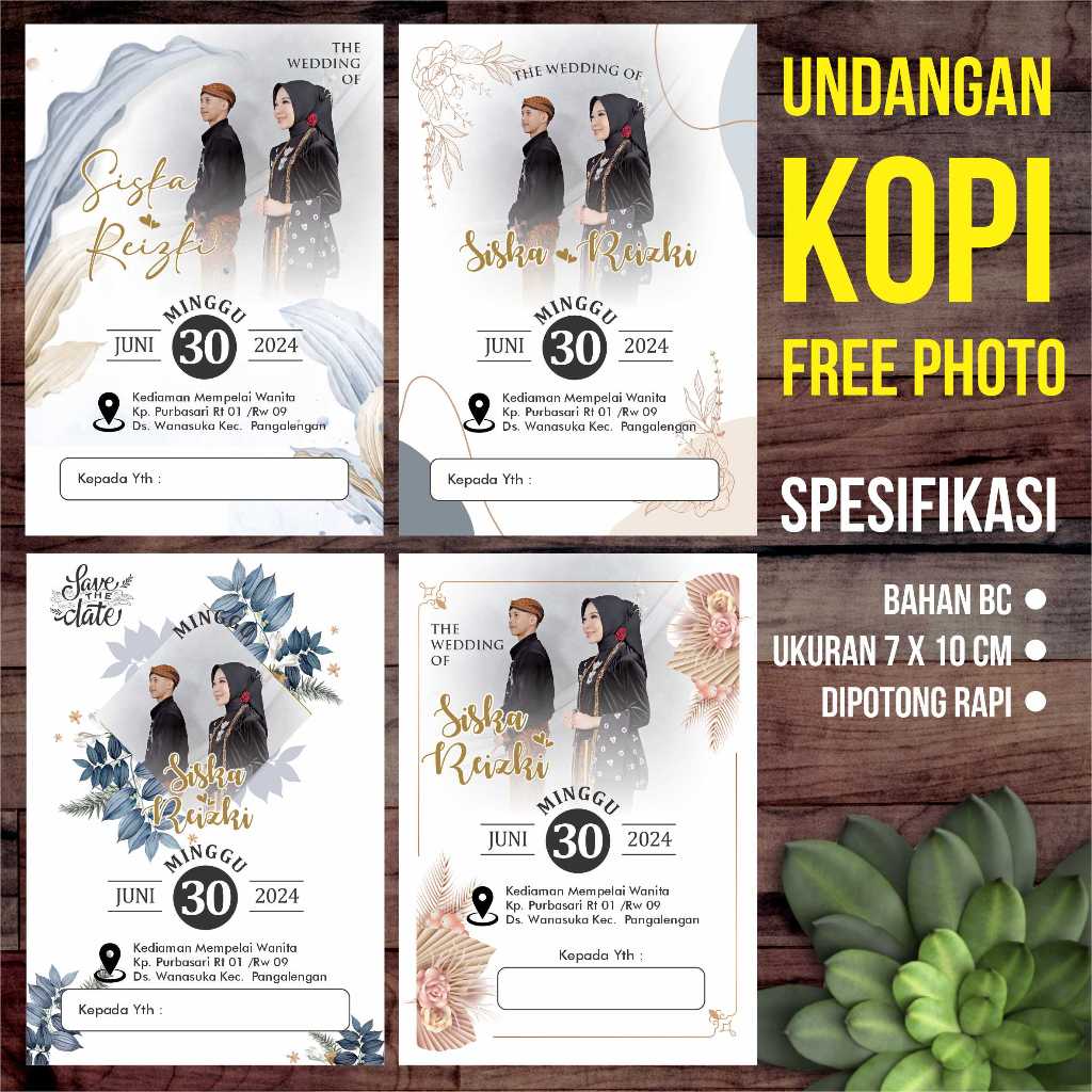 Jual UNDANGAN PERNIKAHAN MINI KOPI FREE PHOTO | Shopee Indonesia