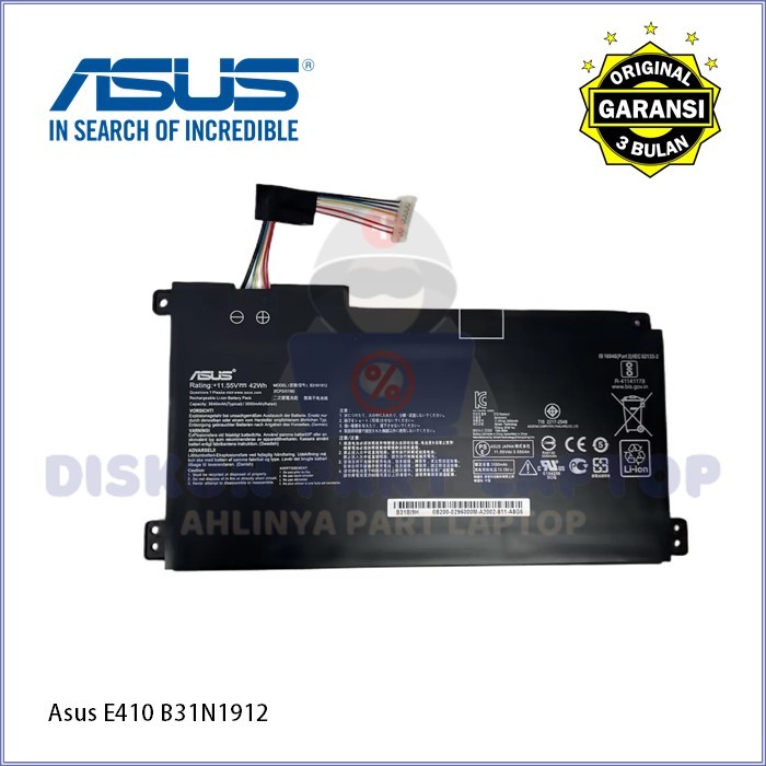 Jual Baterai Asus VivoBook E410M E410MA E510M E510MA L410MA B31N1912 | Shopee Indonesia