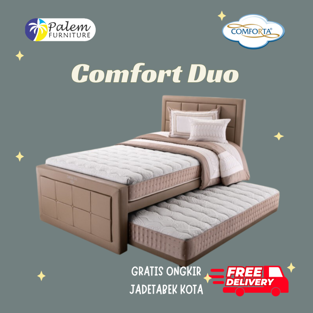 Jual Comforta Comfort Duo Kasur Springbed 3 in 1 Set 90 x 200 HB Duo ...