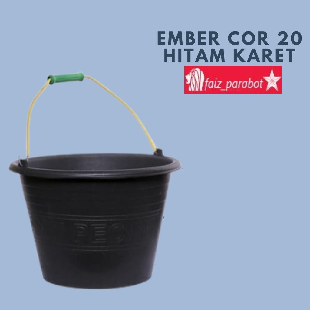 Jual Ember Cor/Ember Hitam Anti Pecah ukuran 20 KARET | Shopee Indonesia