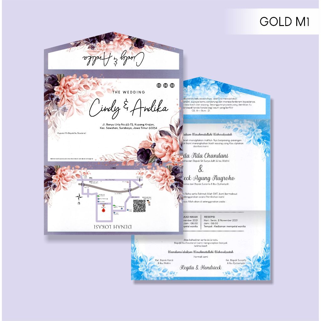 Jual Undangan pernikahan Seri GOLD M bahan BC | Shopee Indonesia