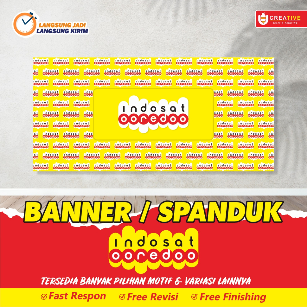 Jual Banner / Spanduk Backdrop Dinding Konter Indosat Ooredoo | Shopee ...