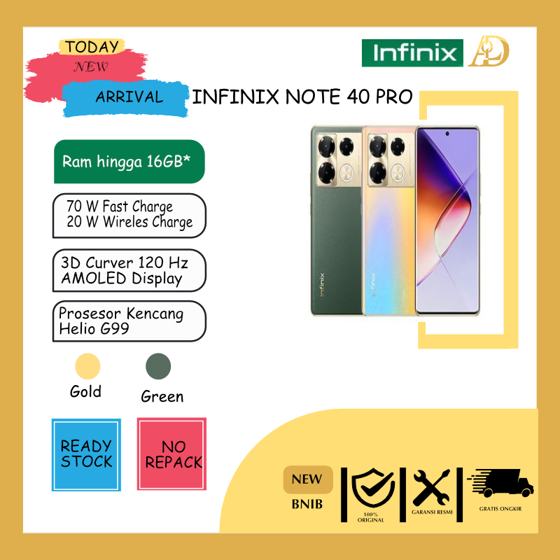 Jual Infinix Note 40 Pro 8/256GB - Up to 16GB Extended RAM - Helio G99 - 6.78” FHD+ 3D Curved ...