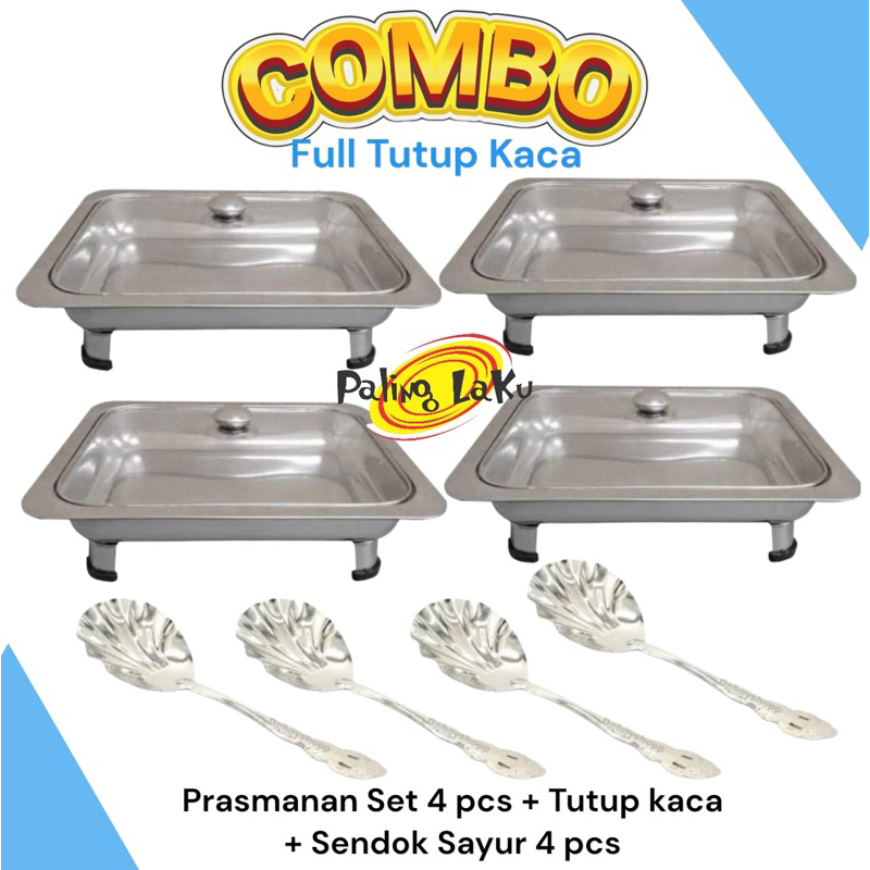 Jual Prasmanan Combo Hemat Set 4 pcs fast food kaca + 4 pcs Sendok ...