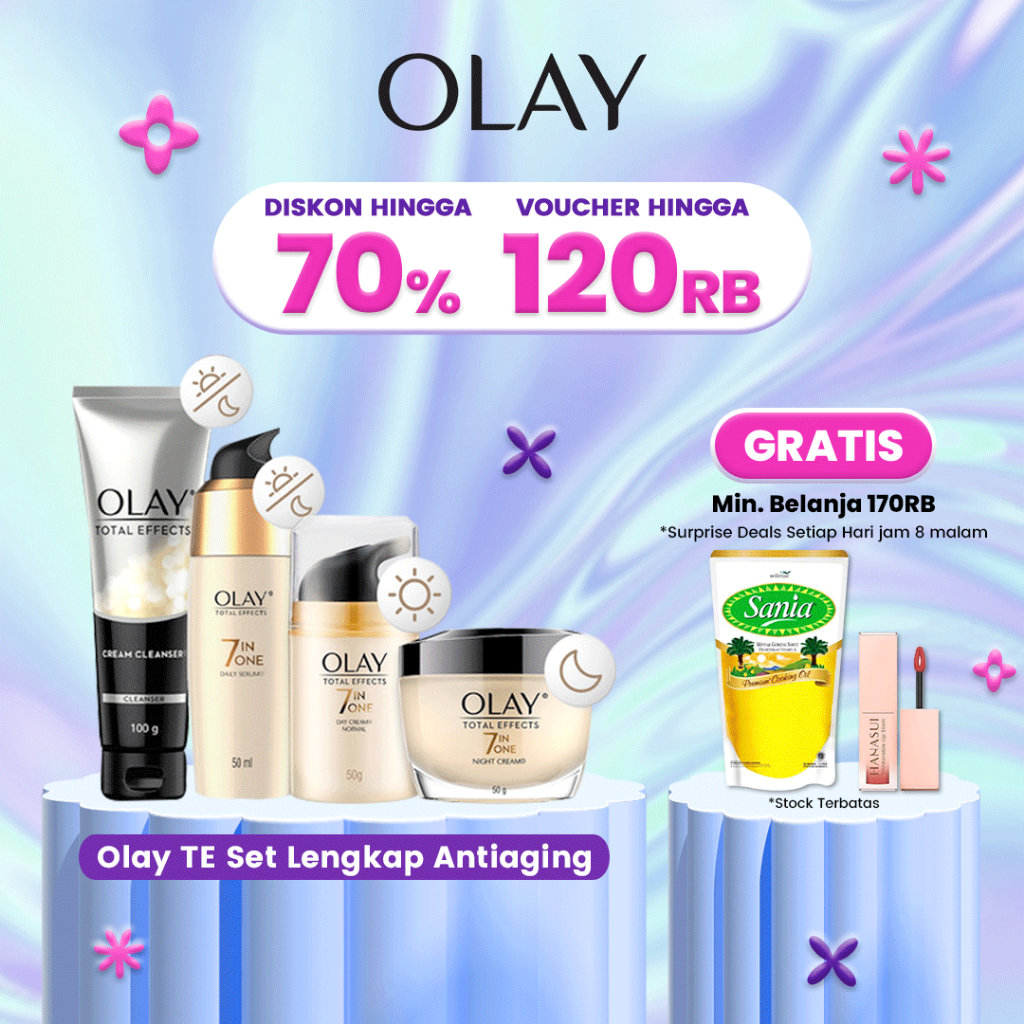 Jual Olay Total Effects Set Lengkap Niacinamide Antiaging Skincare - Cream, Serum, Cleanser ...