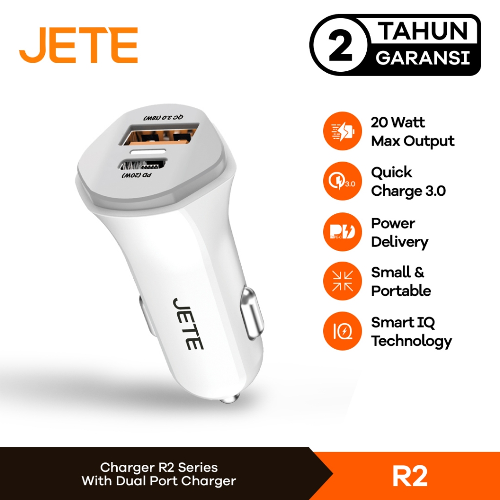 Jual JETE R2 | Charger Mobil | Car Charger Power Delivery USB Type C ...