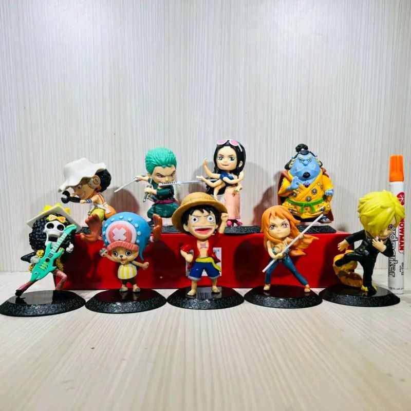 Jual mainan one piece luffy zoro jinbe chopper nami sanji usopp nico ...
