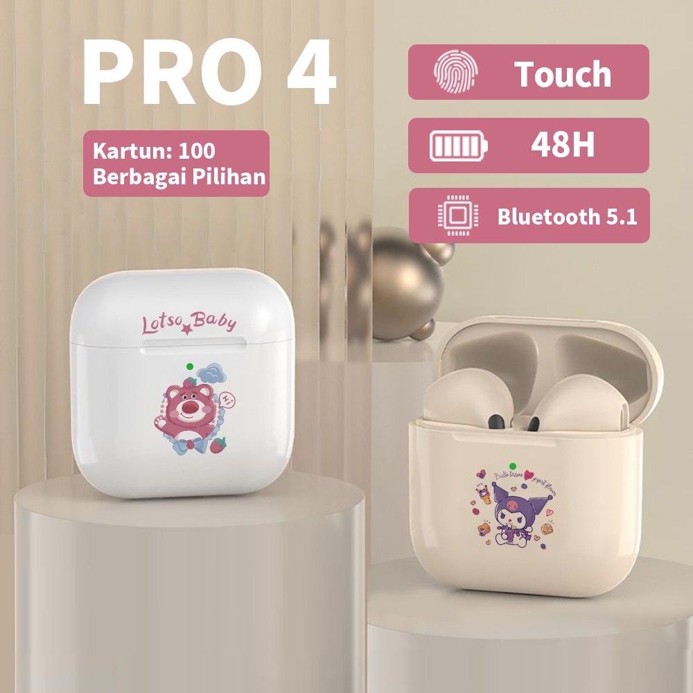 Jual SKCBO Headset Bluetooth inpods PRO 4 TWS Earphone Bluetooth Bass ...