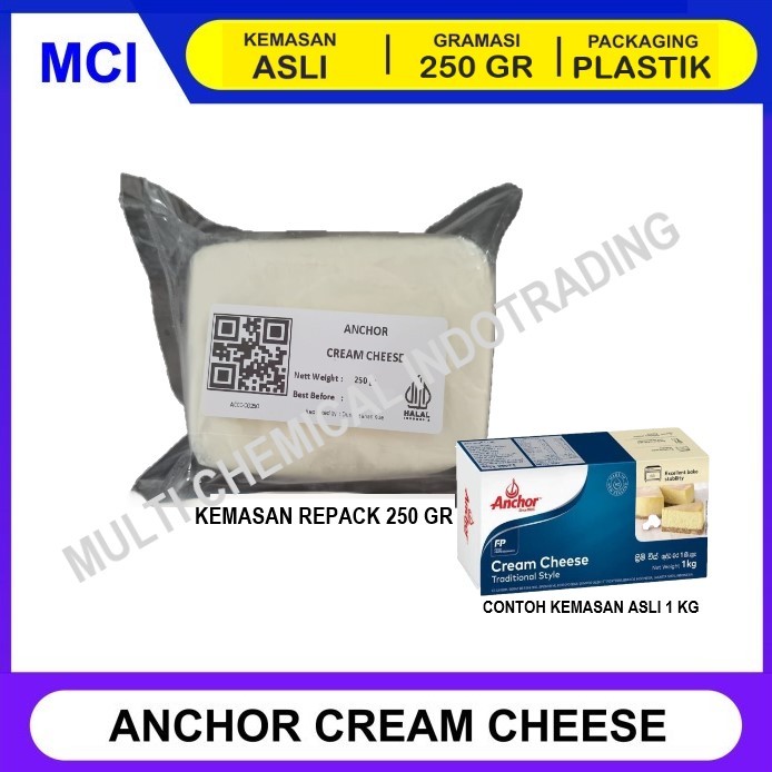 Jual ANCHOR CREAM CHEESE REPACK 250 GR / KRIM KEJU | Shopee Indonesia