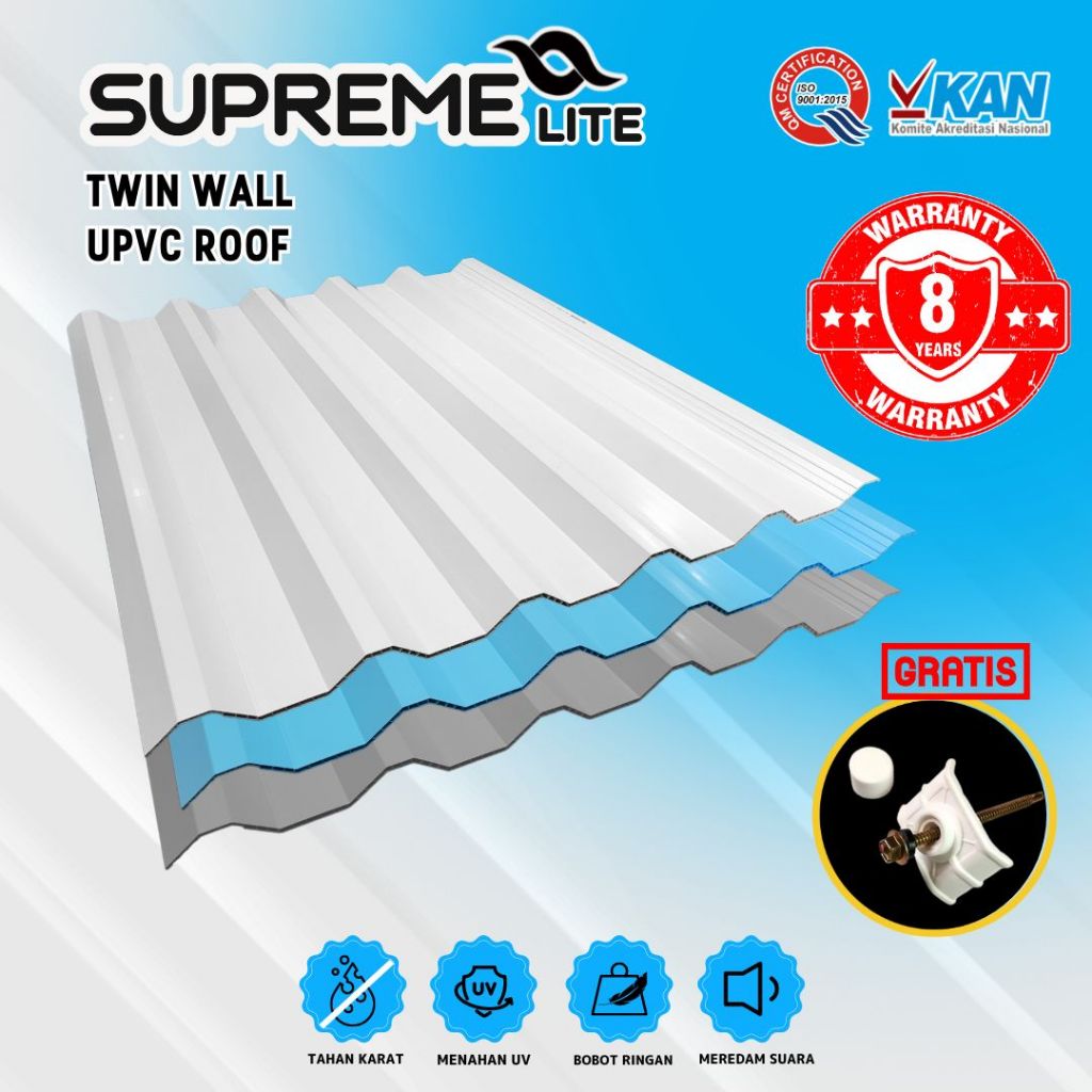 Jual Atap uPVC Supreme Lite Tebal 8mm | Shopee Indonesia