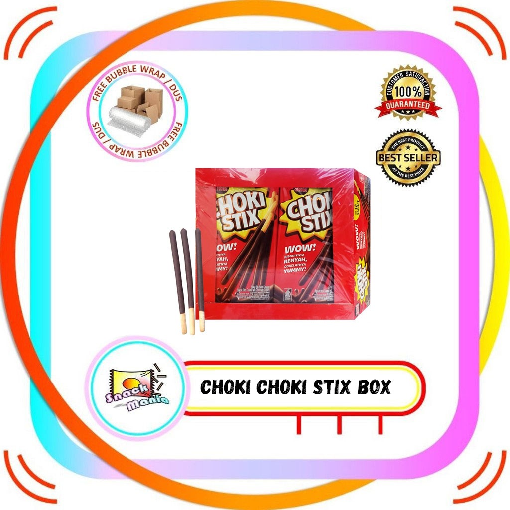 Jual Choki Choki Stix Chocolate Biscuit Stick 24 gr x 12 pcs BOX ...