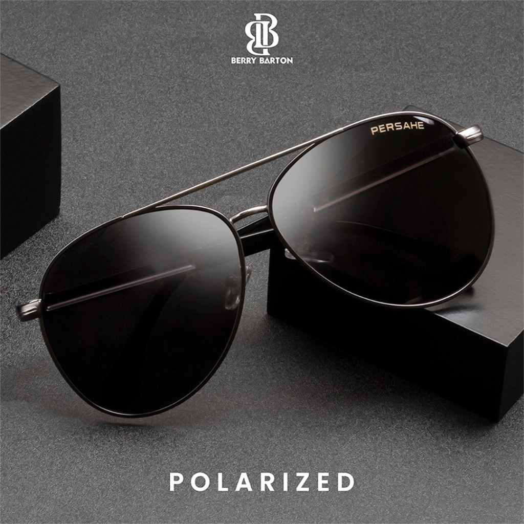 Jual Berrybarton Kacamata Hitam Aviator Metal Polarized Anti UV 400 Sunglasses Kacamata Gaya ...