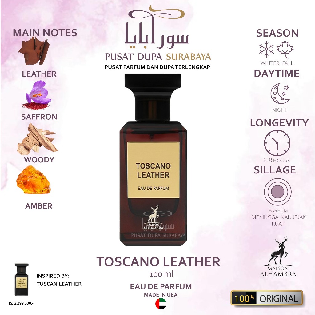 Jual Parfum Asli Arab Original Premium Lattafa/Dubai/Toscano Leather ...