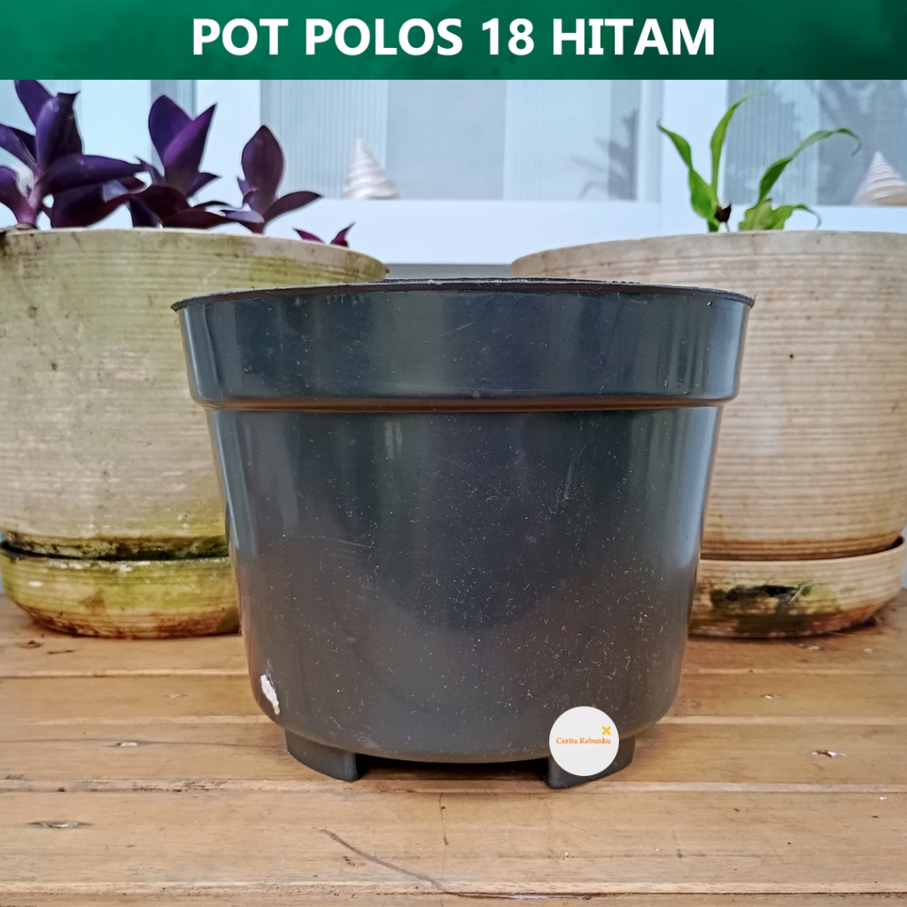 Jual (1 pc) Pot Hitam 17 Cm - Pot 17 Cm Hitam Pot Bunga 17CM Plastik ...