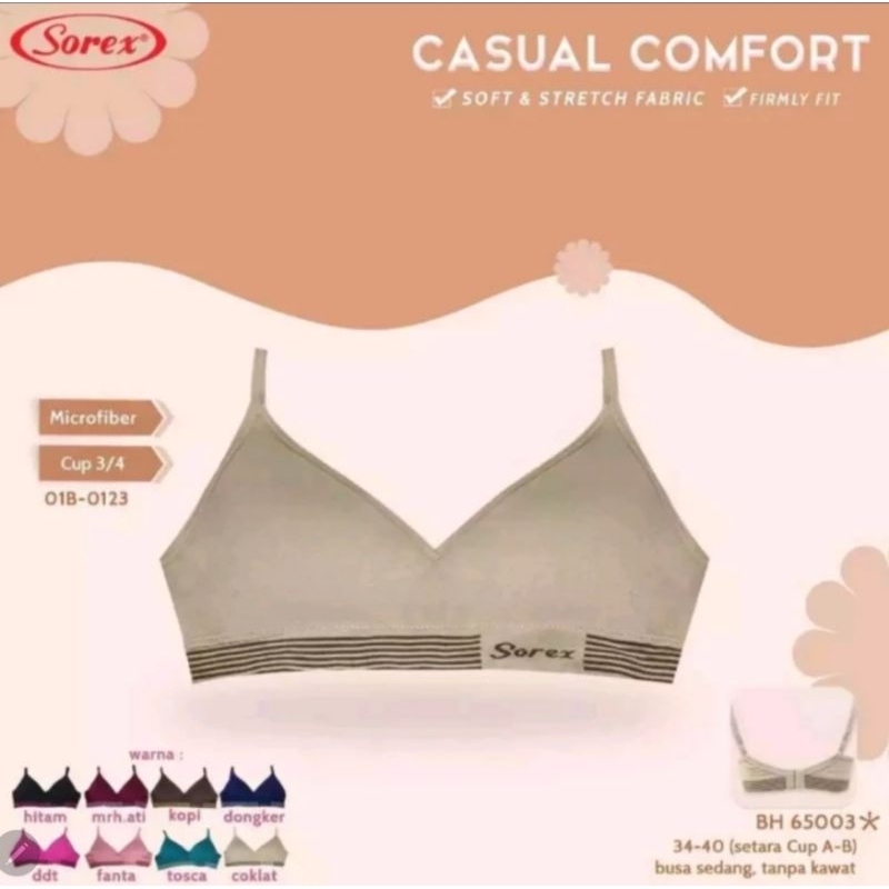Jual Bh Sorex 65003 casual comfort busa tanpa kawat | Shopee Indonesia