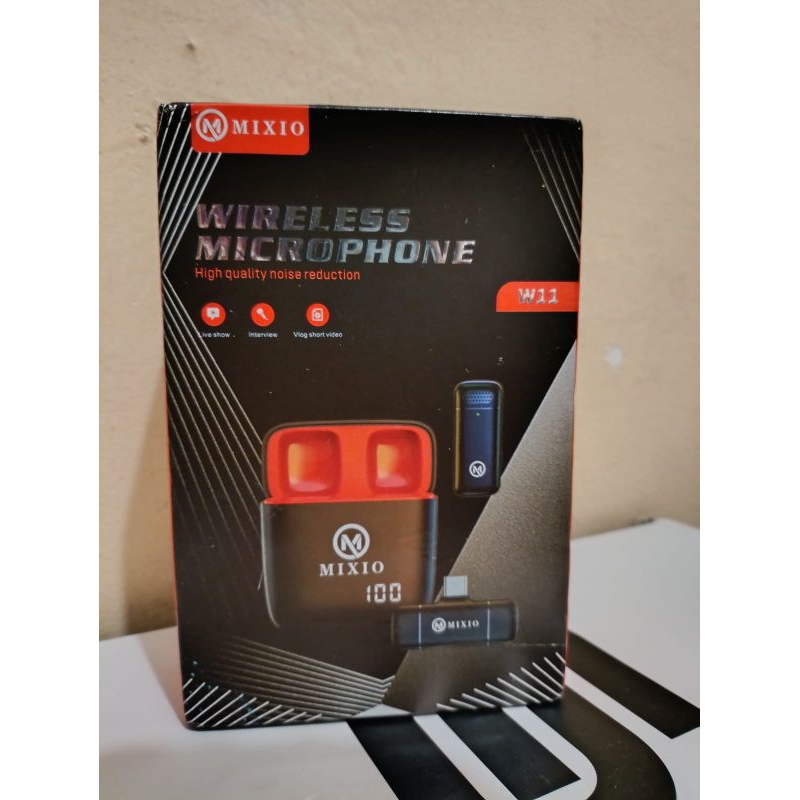 Jual MIXIO W11 Mic wireless Lavalier Microphone With case charger ...