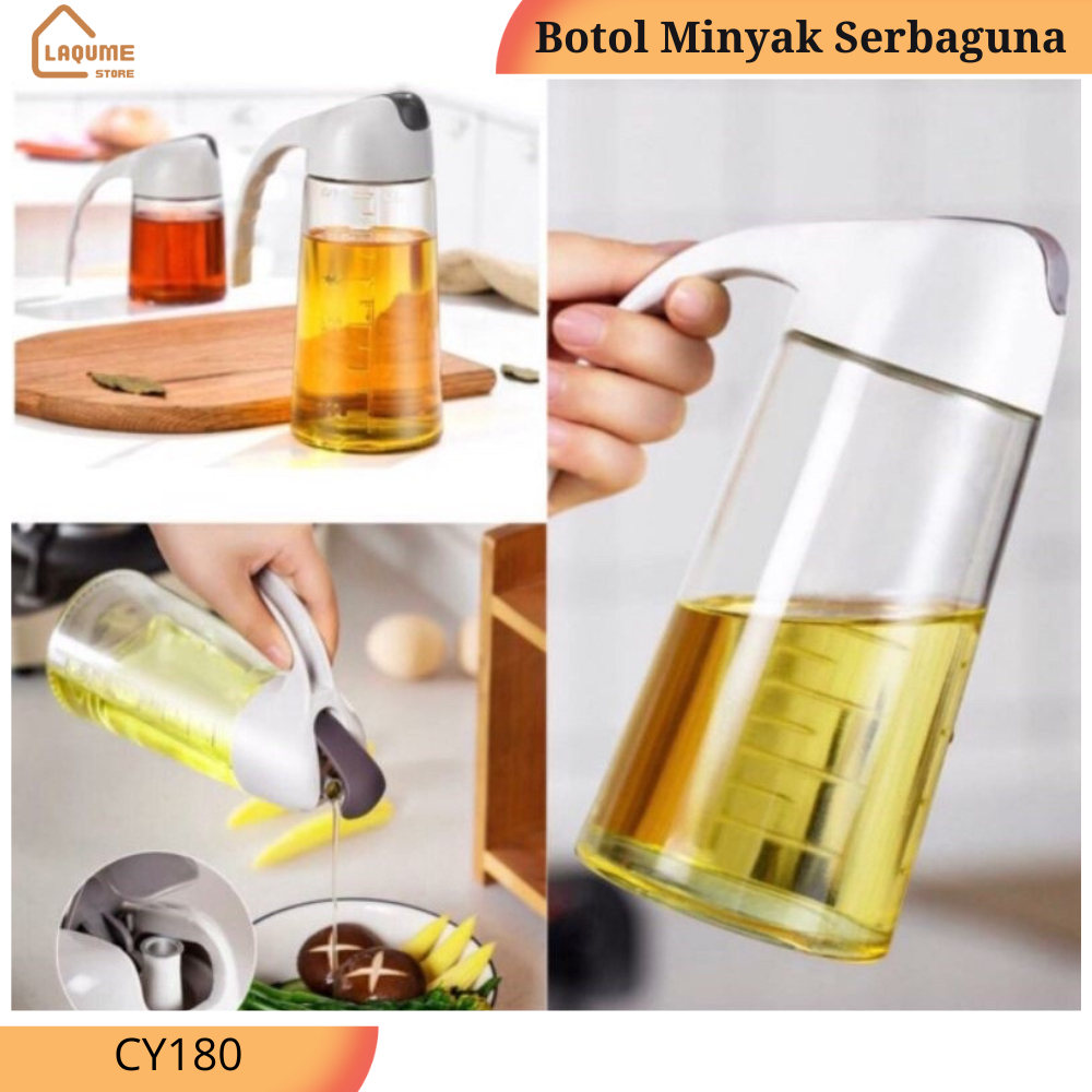 Jual Botol Minyak Goreng Kecap Saos Bahan Kaca Dengan Penutup Otomatis ...