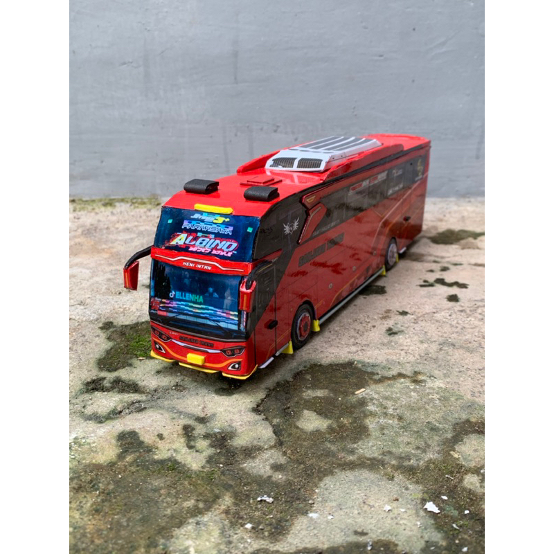 Jual MINIATUR PAPECRAFT BUS SANJAY TRANS ALBINO SKALA 50 FREE STIKER ...