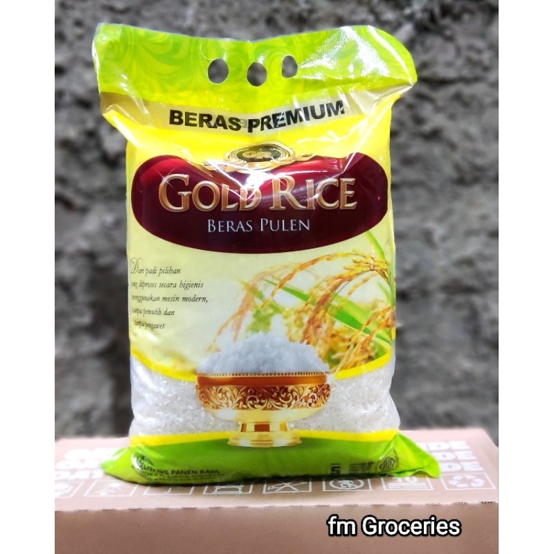 Jual Beras Gold Rice 5 kg | beras premium Gold Rice 5 kg | Shopee Indonesia