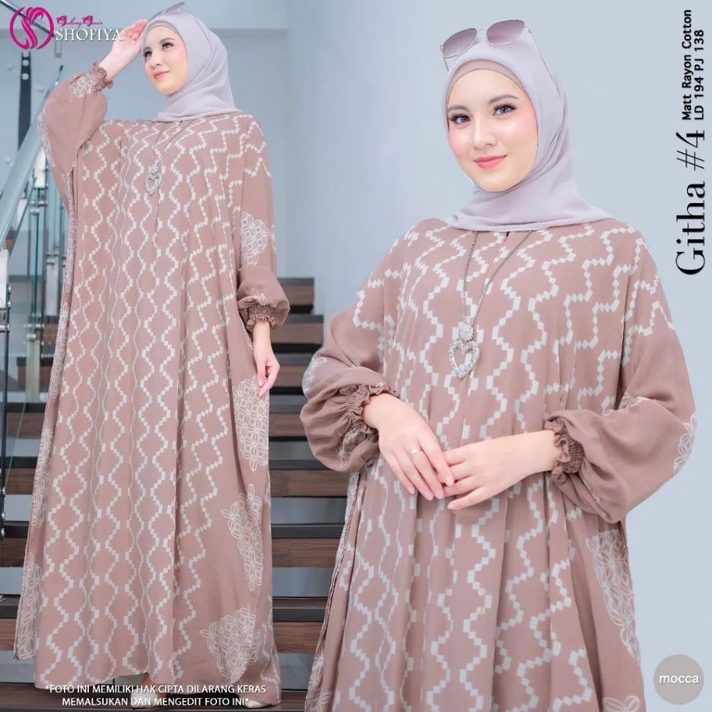 Jual Terbaru Gamis Kaftan Jumbo Motif Githa Adem Cocok untuk dirumah atau untuk Pengajian ...